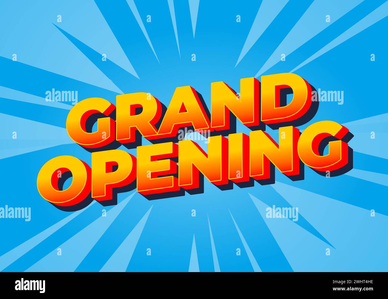 Grand opening. Text effect design in 3D look with eye catching colors ...
