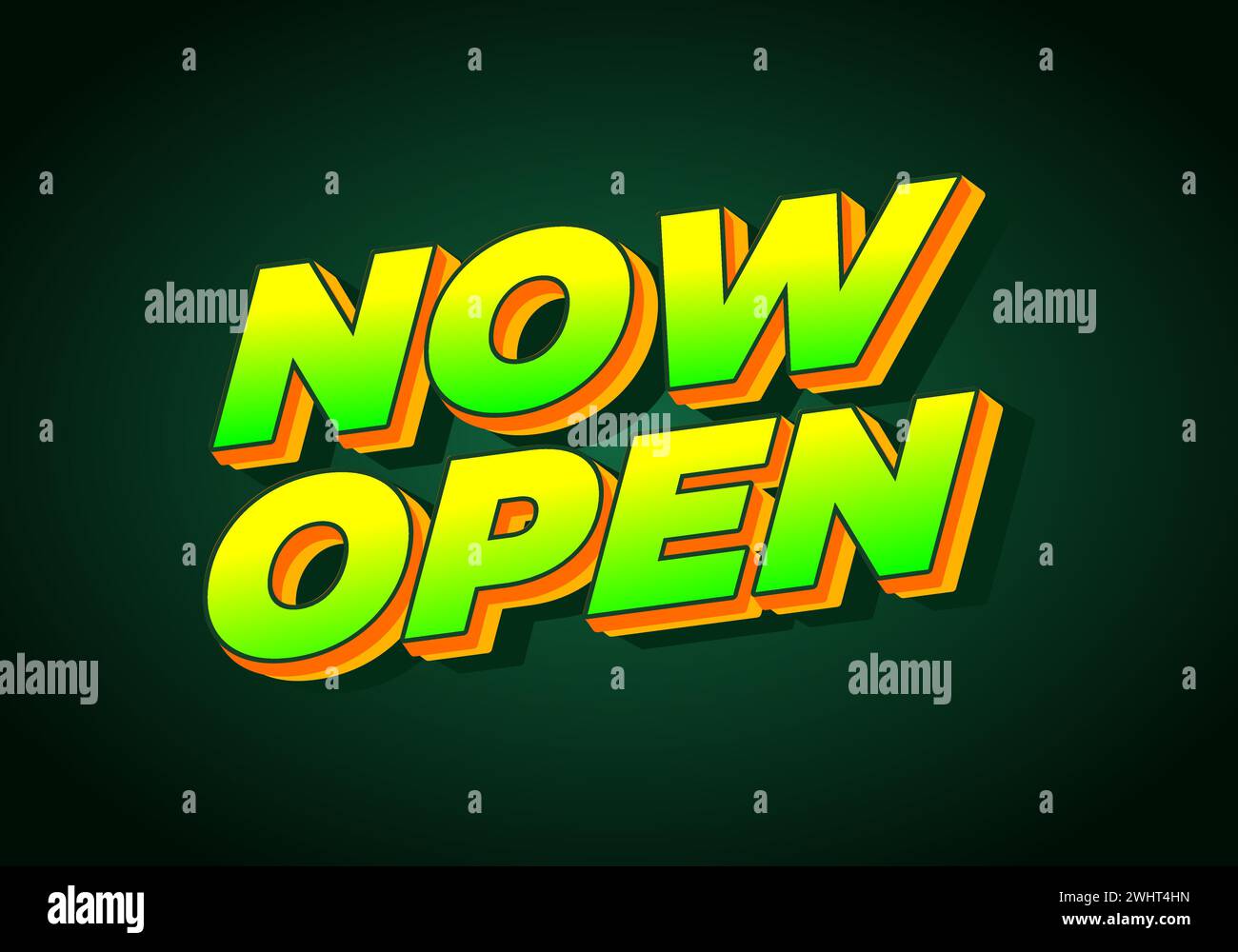 Now open. Text effect design in 3d look with eye catching colors Stock ...