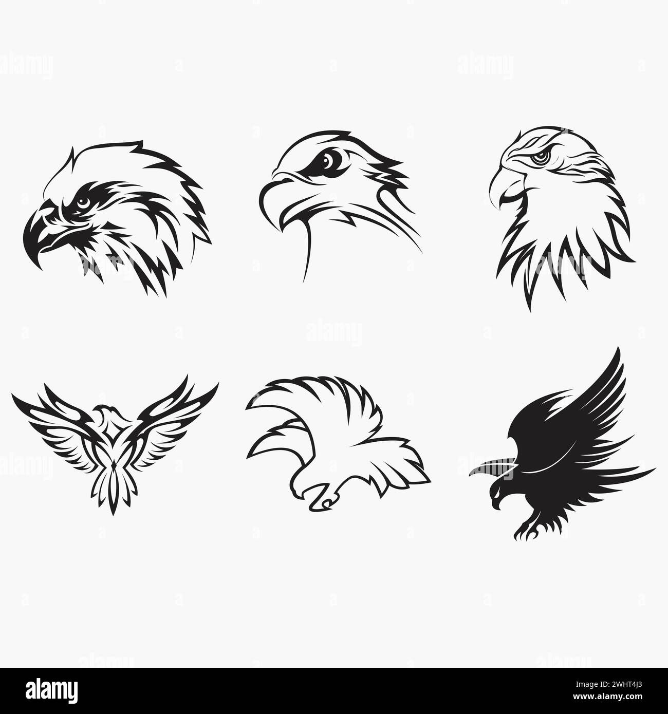 vector image illustration of a collection of eagle logos Stock Vector ...