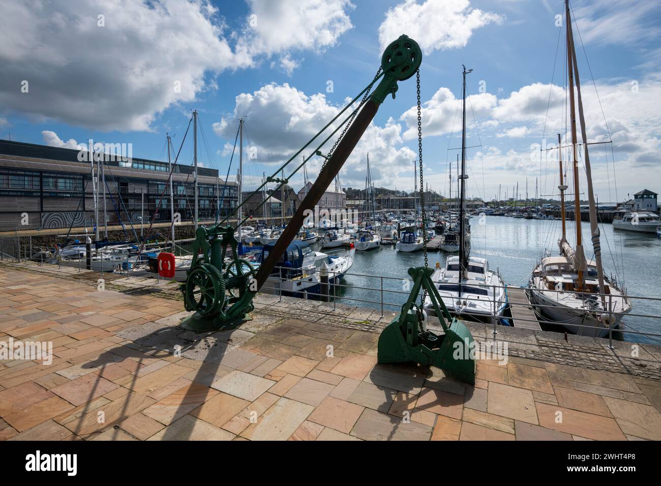 Old machinery in the historic Victoria Dock area of Caernarfon on the ...