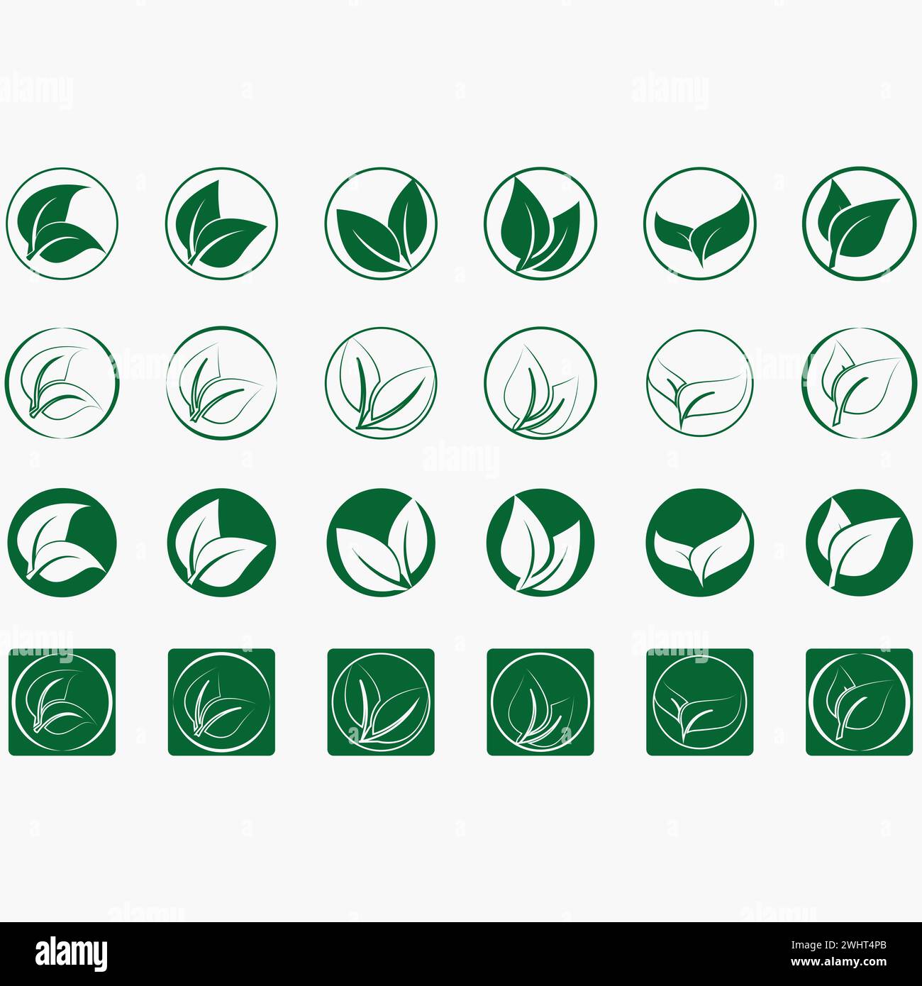vector image illustration of a collection of leaf logos Stock Vector ...