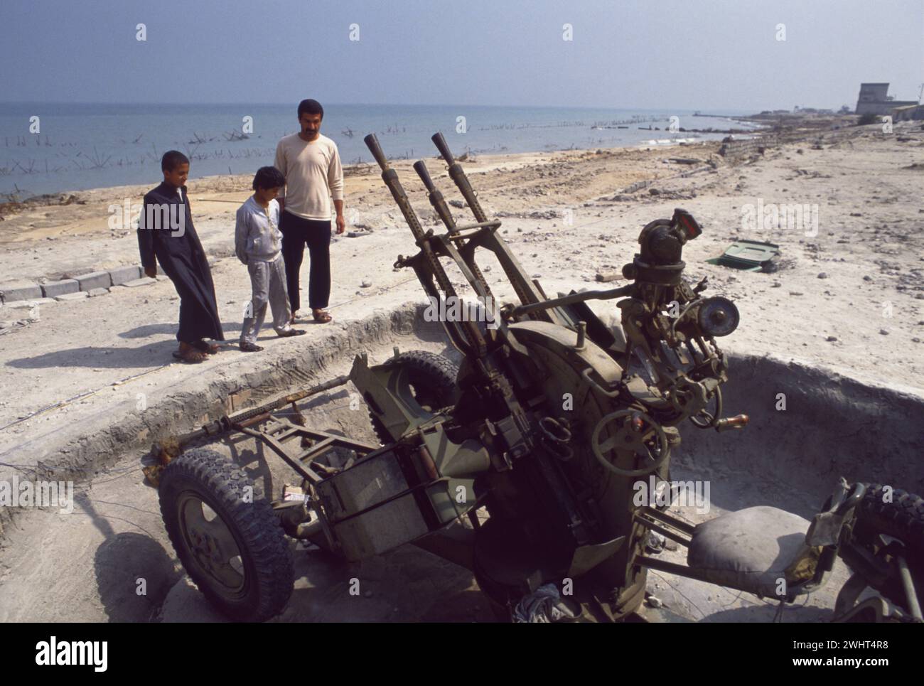 First Gulf War: 10th March 1991 An abandoned Iraqi ZPU-4 14.5mm Quad ...