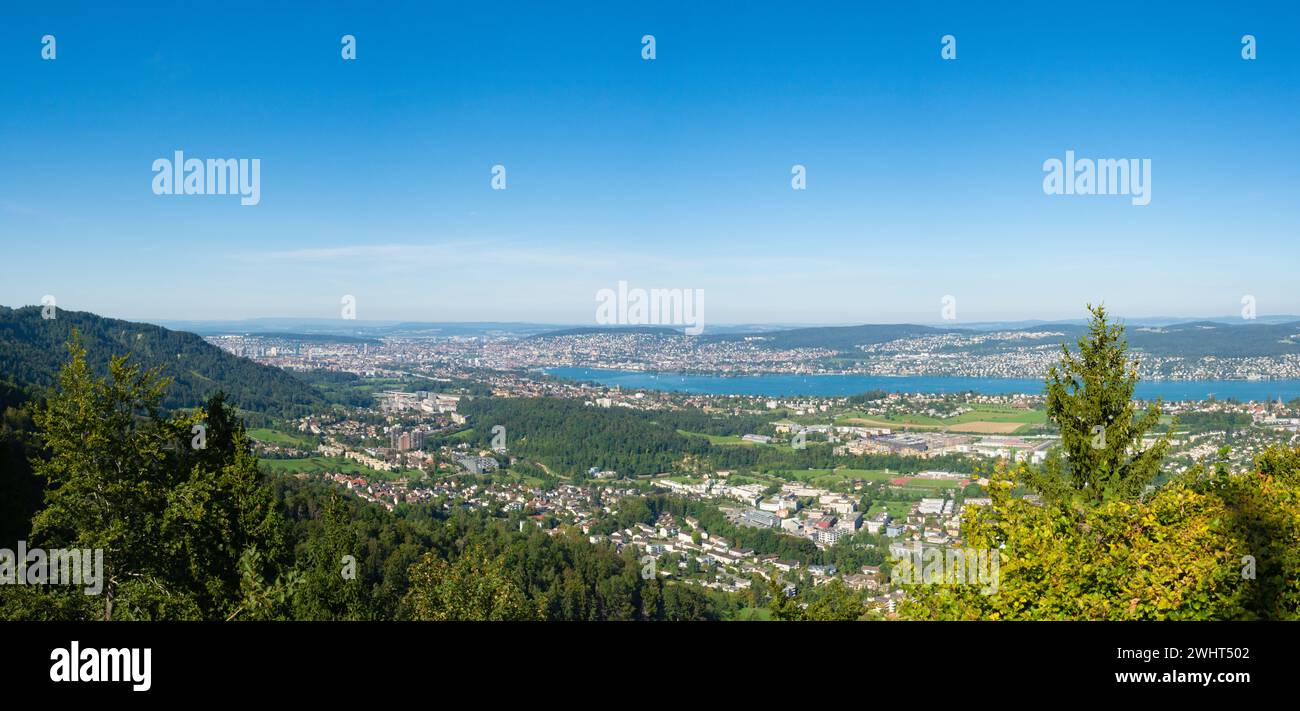 Zurich, Switzerland - September 5th 2023: View towards the city with ...