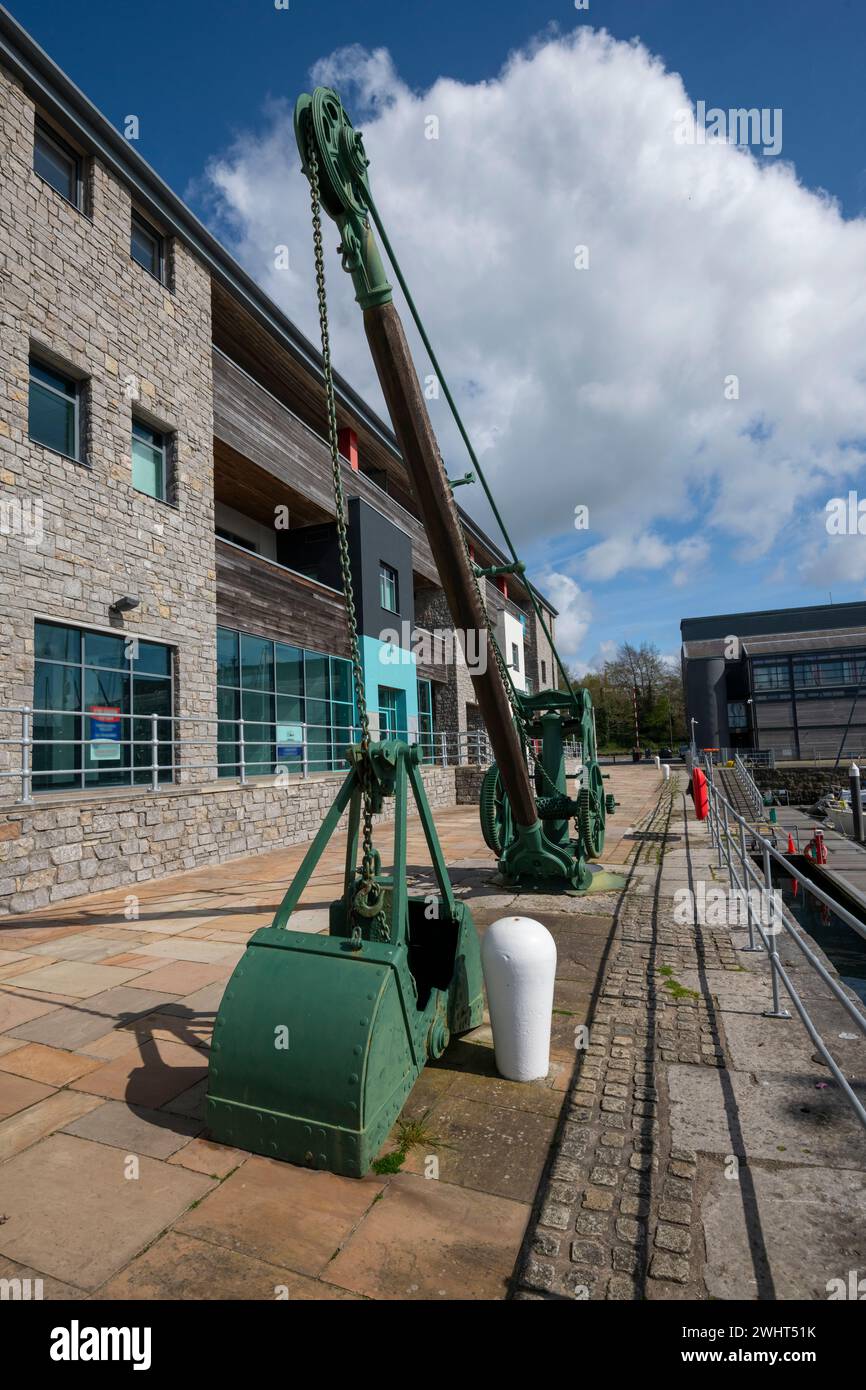 Old machinery in the historic Victoria Dock area of Caernarfon on the ...