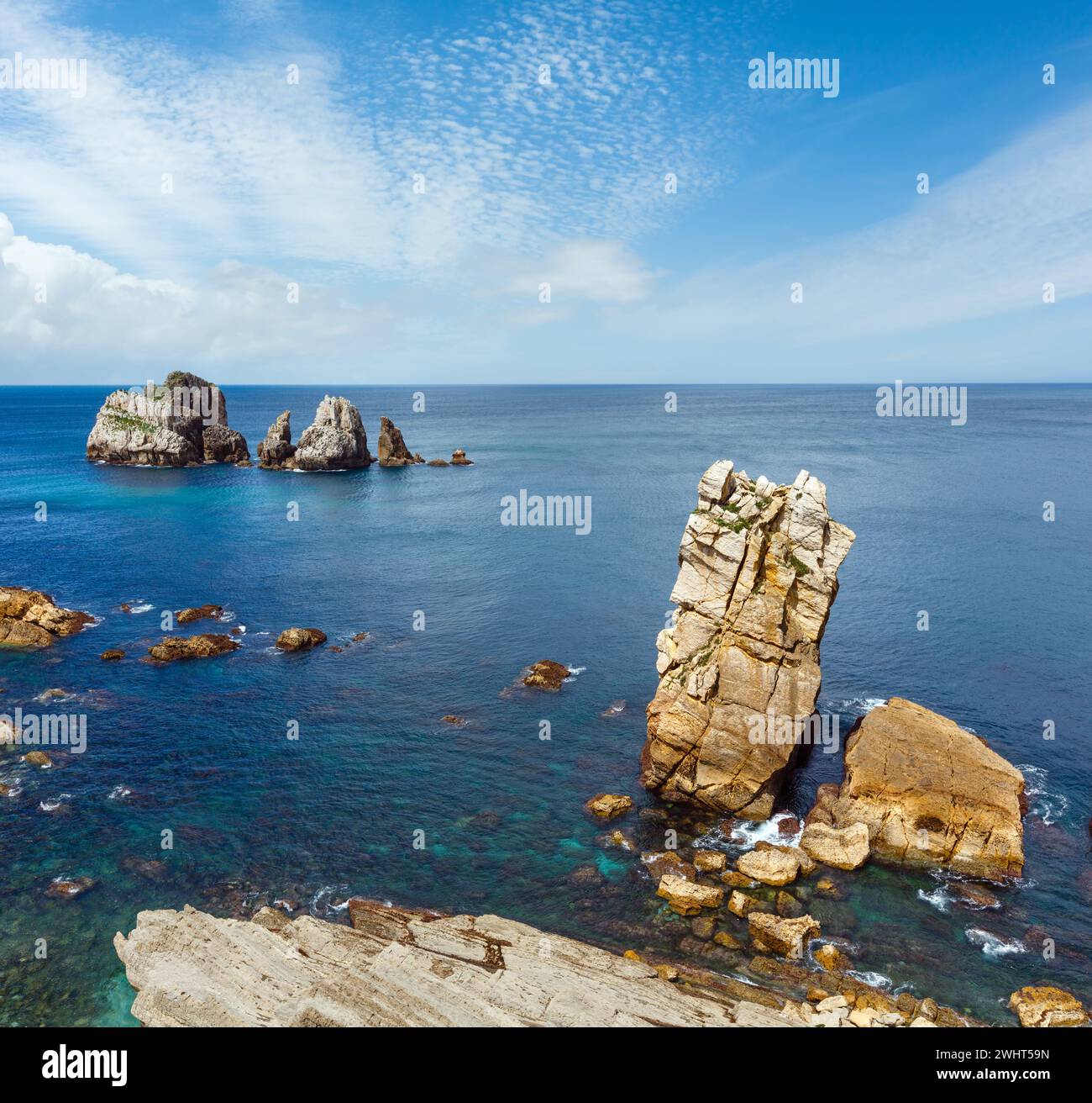 Atlantic ocean coastline near Portio Beach Stock Photo - Alamy