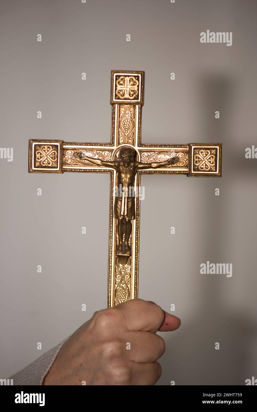 Christian cross or crucifix, symbol of the death of Jesus Stock Photo ...
