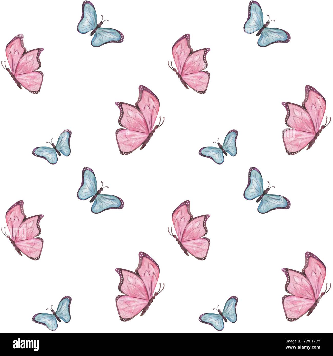Seamless watercolor texture butterflies Cut Out Stock Images & Pictures ...