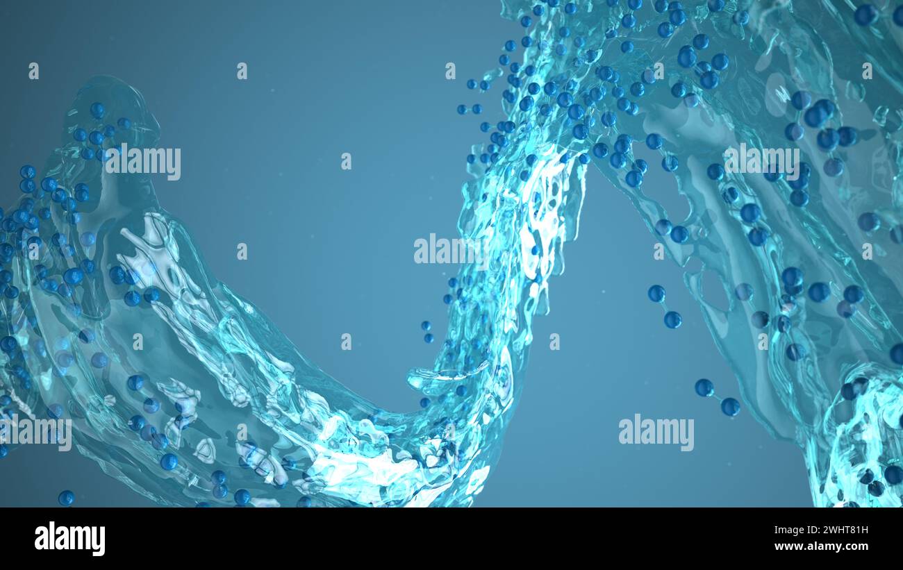 H2 Molecules Liquid Swirl Stock Photo - Alamy