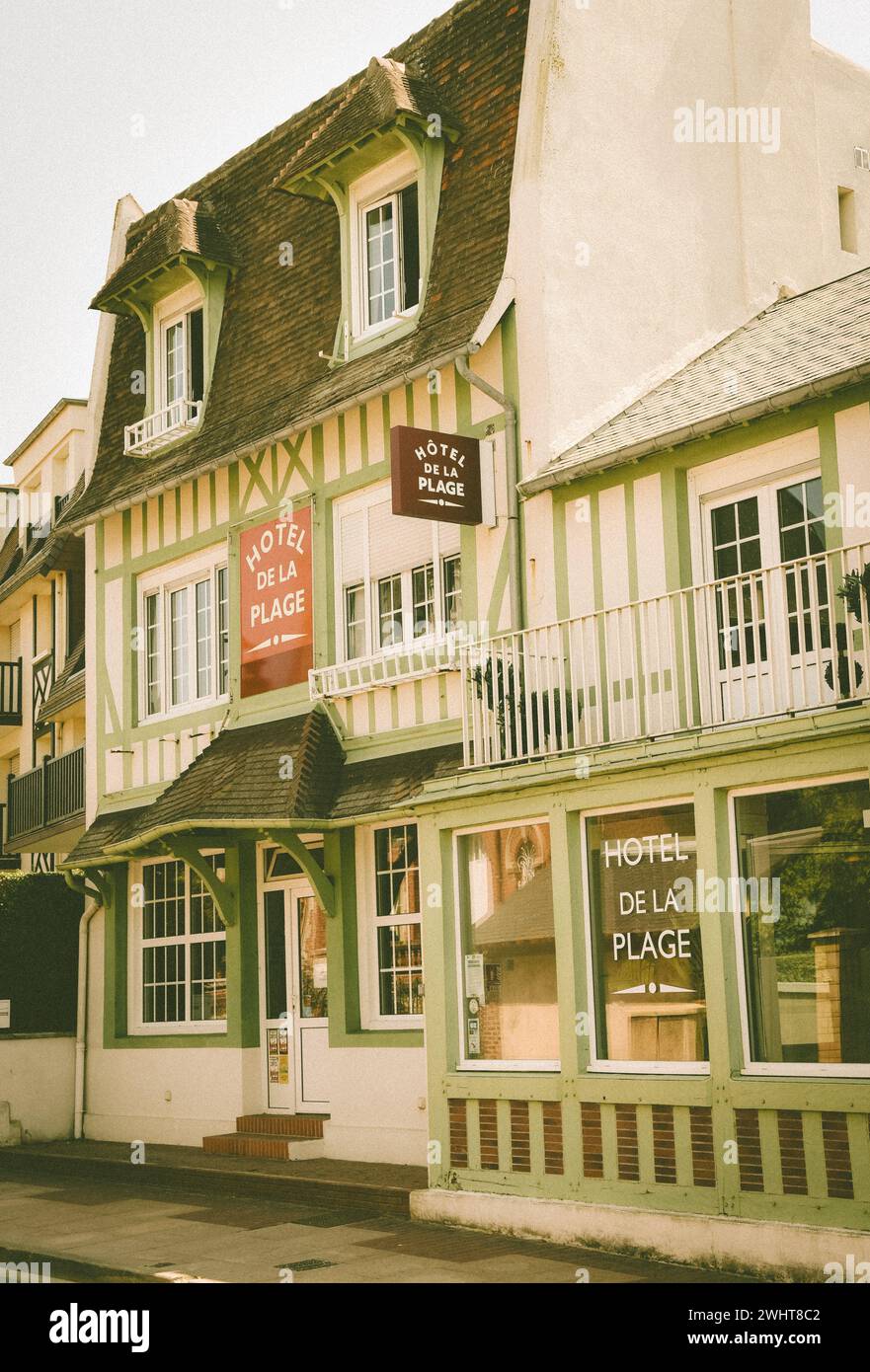 A scenic view of typical house of Normandy in Houlgate, France Stock ...