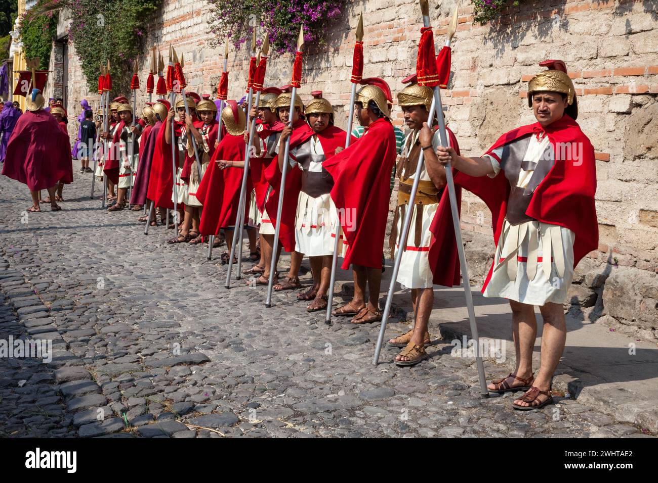 Antigua, Guatemala. Historic Re-enactors as Roman Centurions, Semana ...