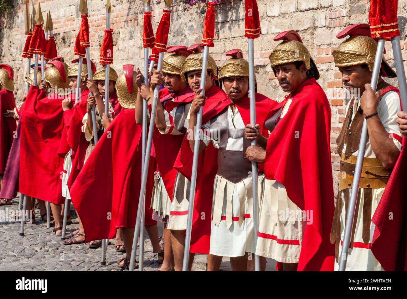 Antigua, Guatemala. Historic Re-enactors as Roman Centurions, Semana ...