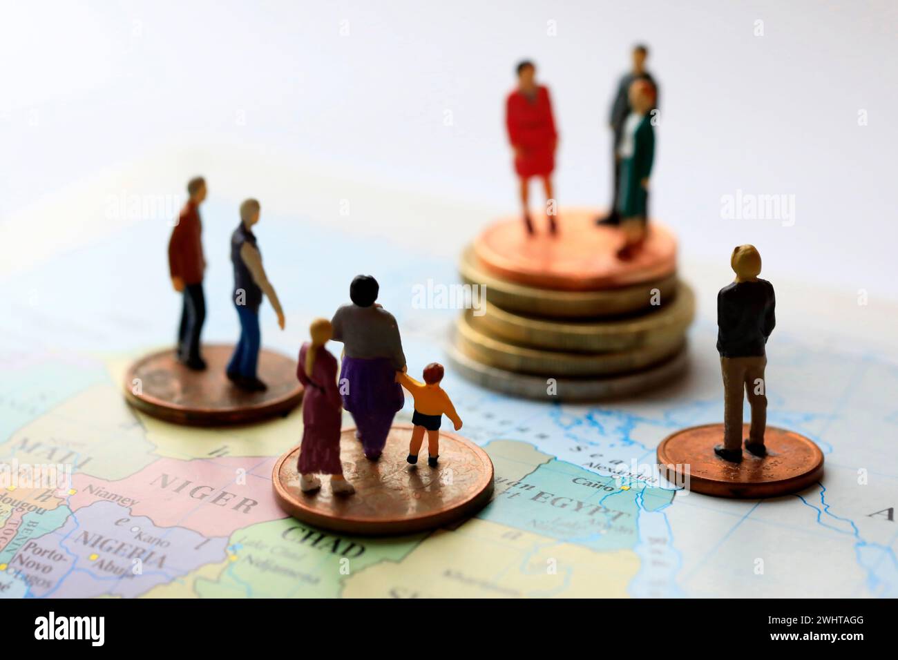 A map and model figures representing immigration to Europe Stock Photo ...
