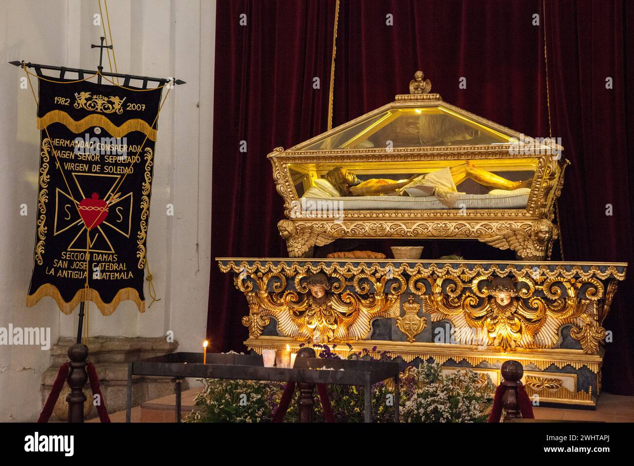 Antigua, Guatemala. Senor Sepultado, Effigy of the Crucified Christ ...