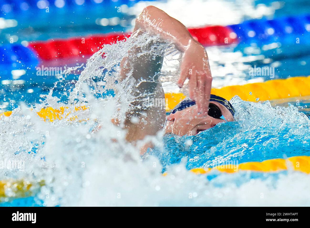 Lukas Martens of Germany swims in the men's 400-meter freestyle final ...