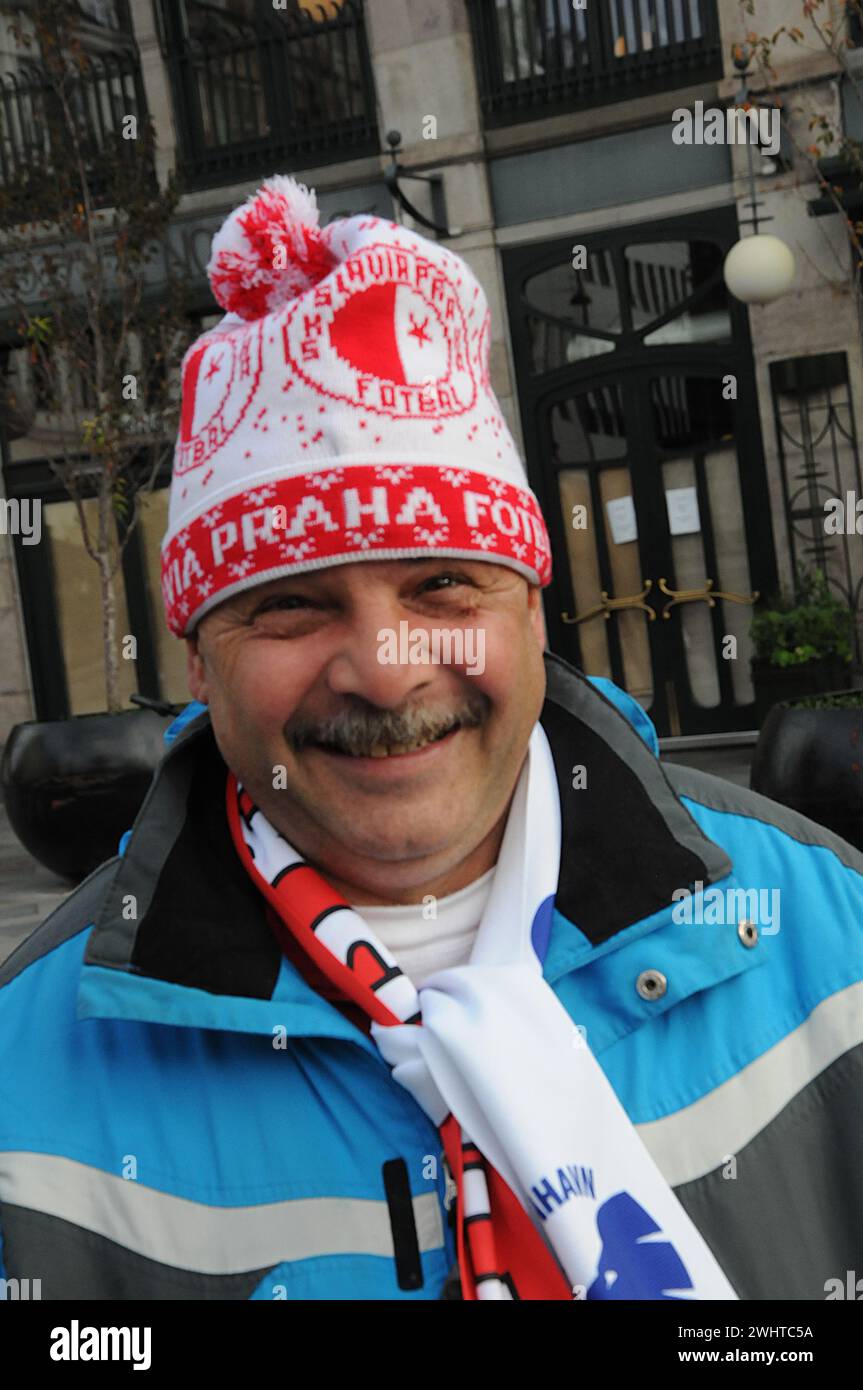 Copenhagen/Denmark 25.October 2018.. Football fns of team Sk.Slavi ...