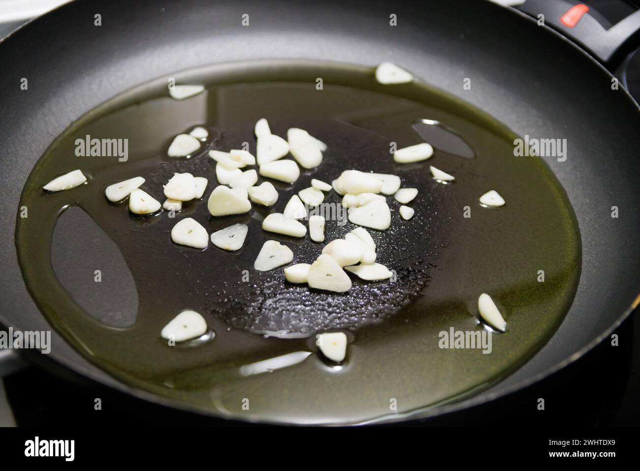 Fish in sauce with shrimp. Step by step preparation. Frying minced ...