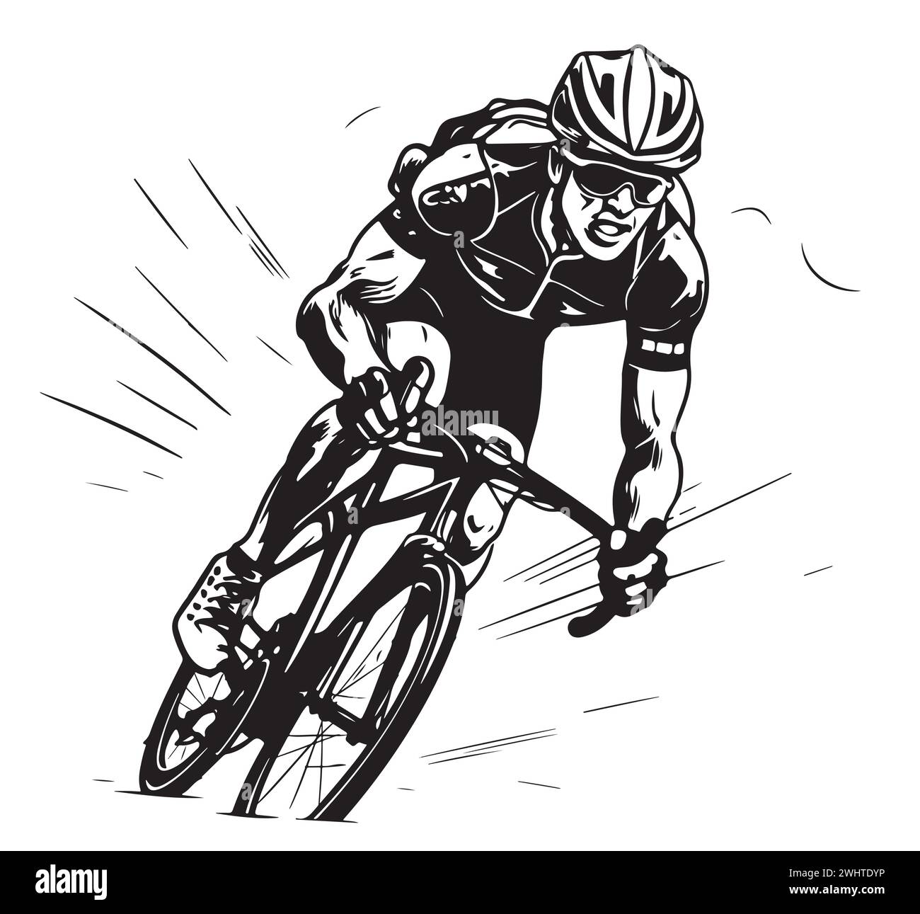 Bicyclist ride track on bike Cut Out Stock Images & Pictures - Alamy