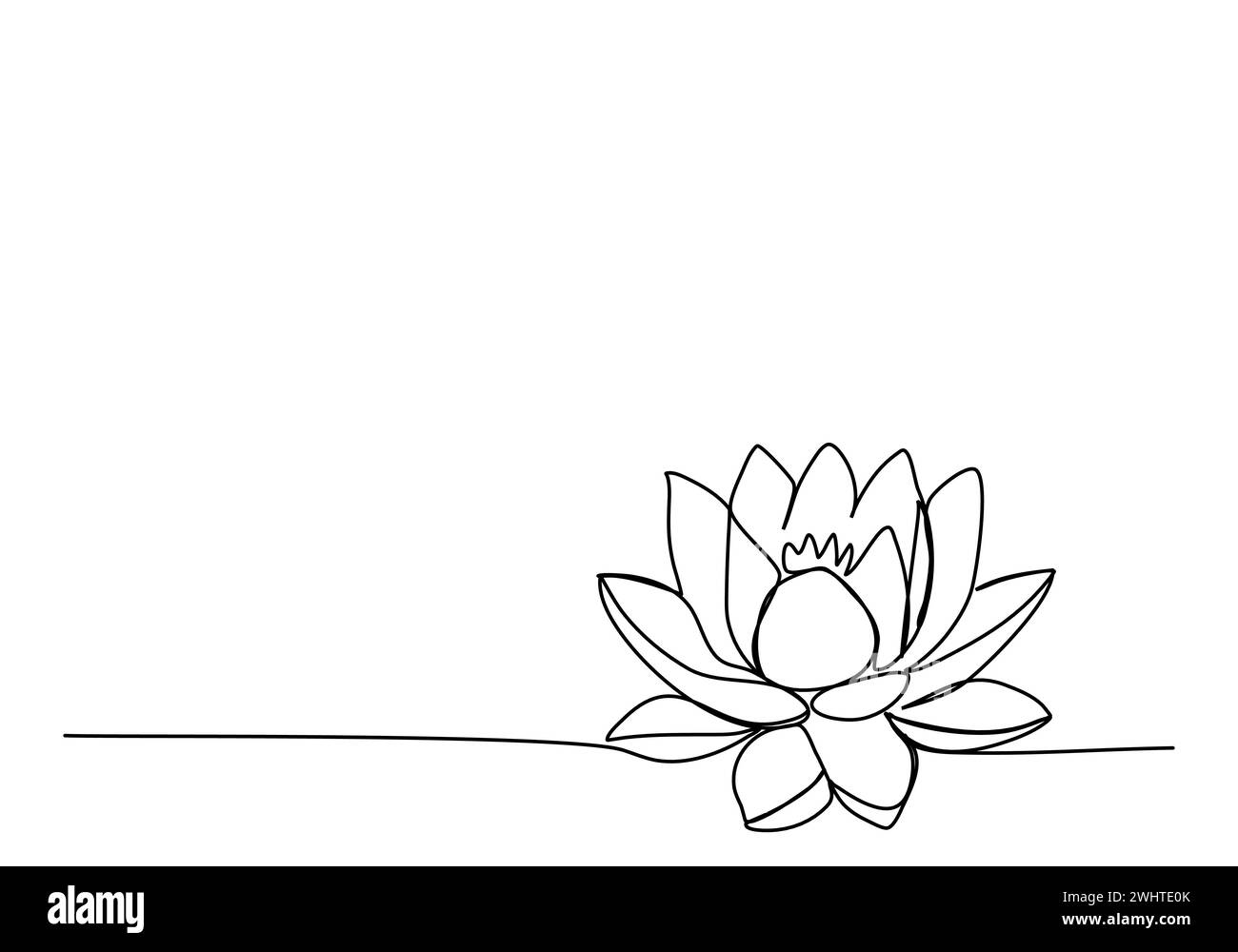 Flower, one line drawing vector illustration Stock Vector Image & Art ...
