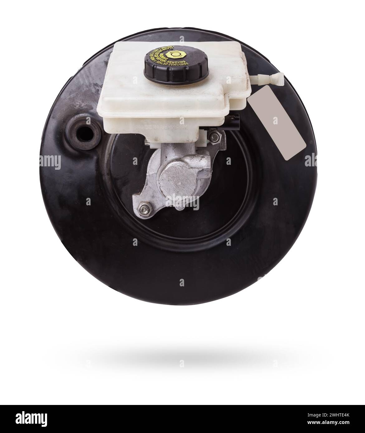 Black metal vacuum brake booster for repair and replacement on a car in ...