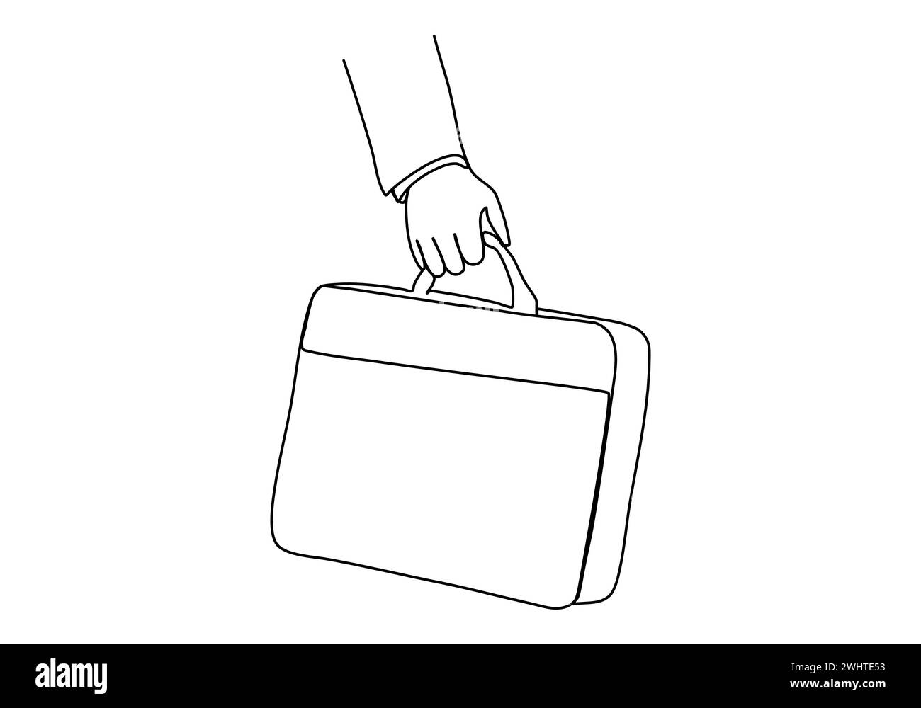 Briefcase, one line drawing vector illustration Stock Vector Image ...