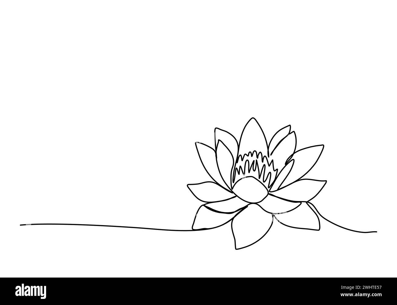 Flower, one line drawing vector illustration Stock Vector Image & Art ...