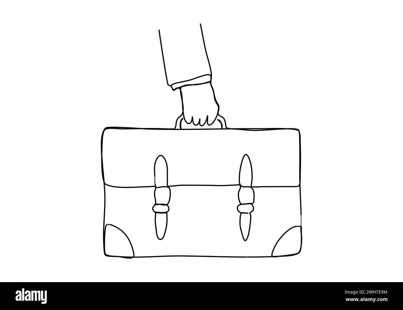 Briefcase, one line drawing vector illustration Stock Vector Image ...