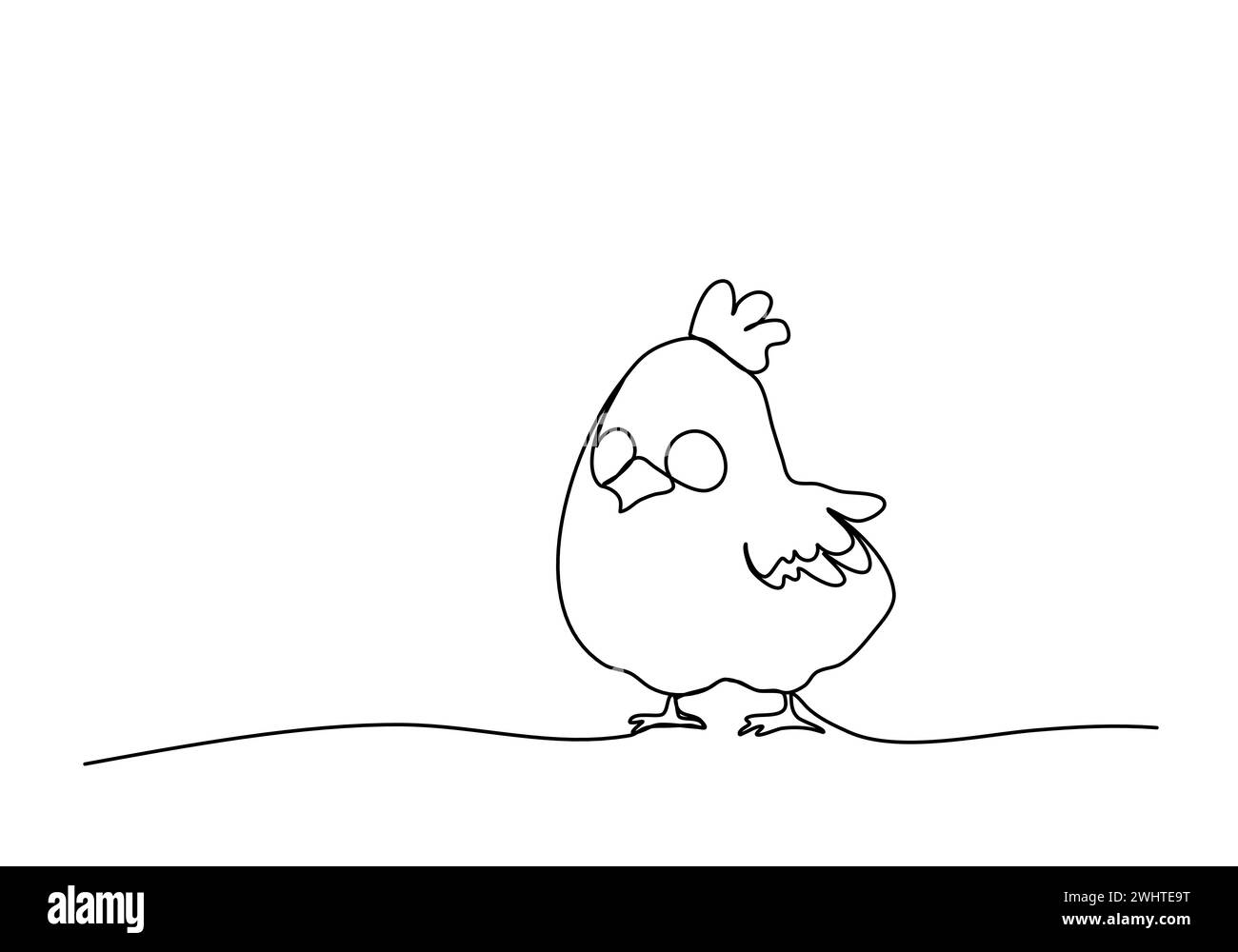 Chicken, one line drawing vector illustration Stock Vector Image & Art ...