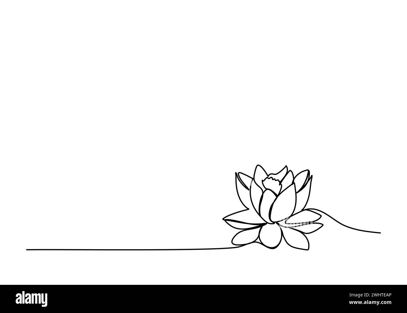 Flower, one line drawing vector illustration Stock Vector Image & Art ...