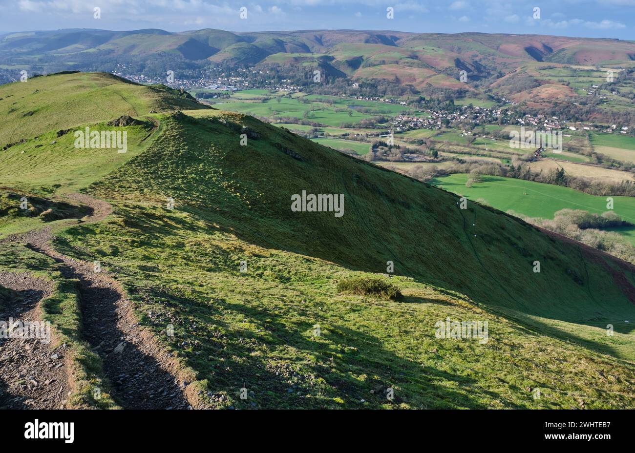 Church Stretton All Stretton and the Long Mynd, seen fromCaer Caradoc ...