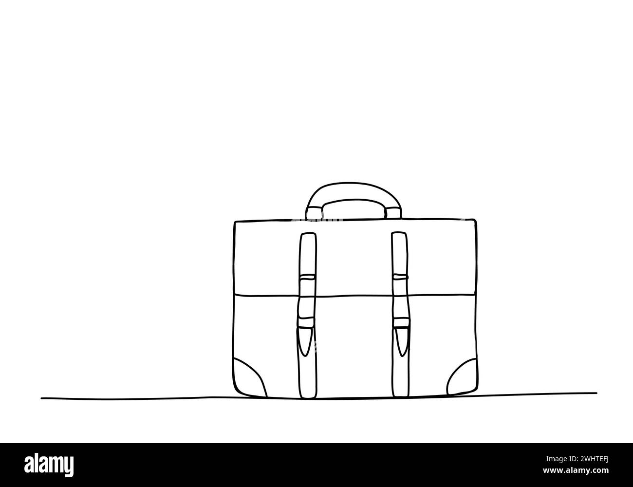 Briefcase, one line drawing vector illustration Stock Vector Image ...