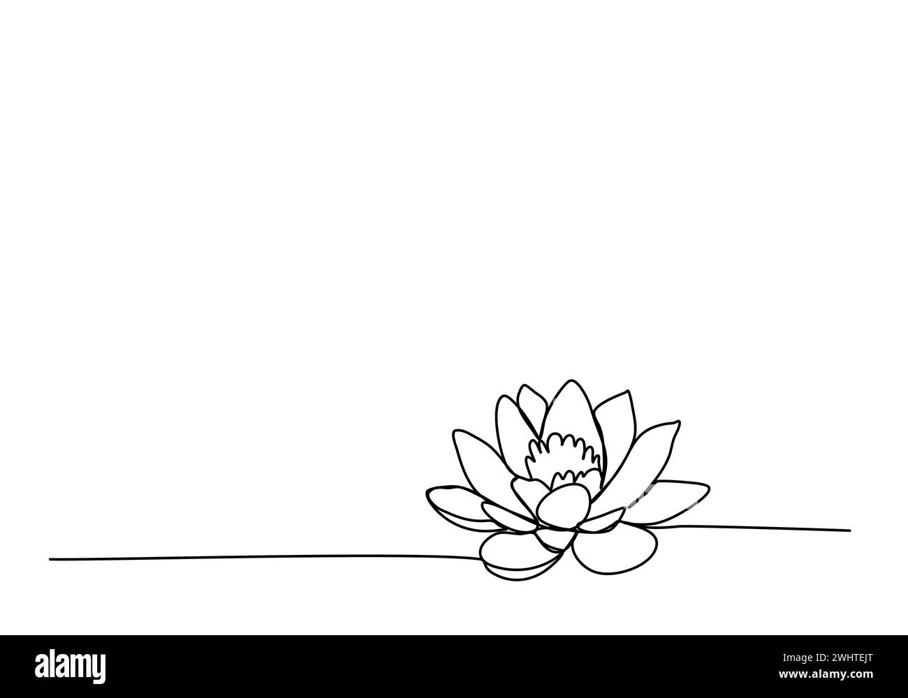 Flower, one line drawing vector illustration Stock Vector Image & Art ...