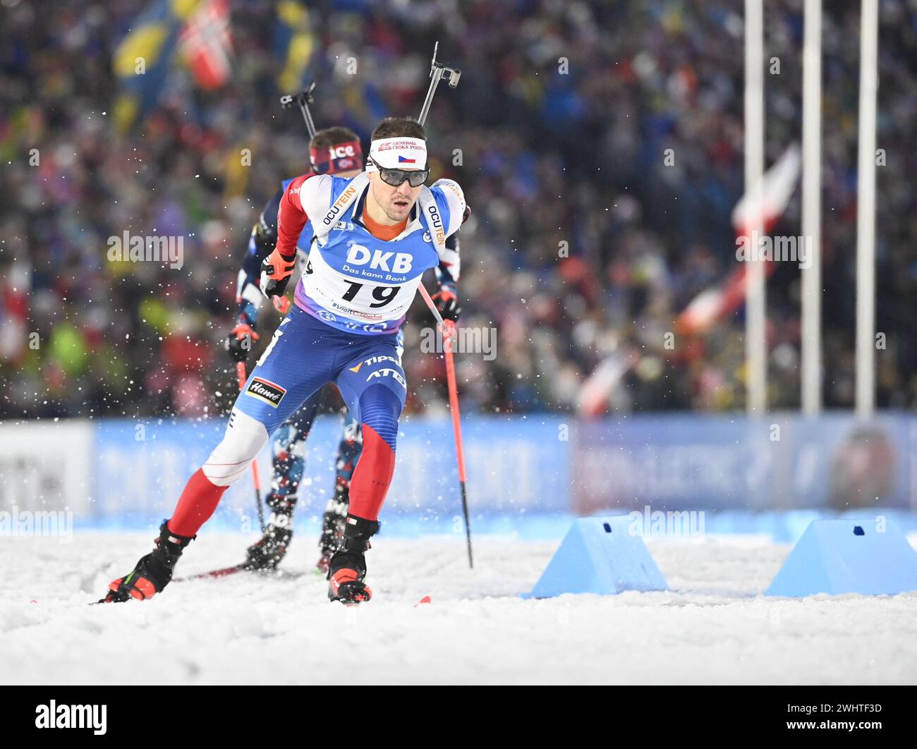 Michal Krcmar of Czech Republic competes in the men's 12, 5 km pursuit ...