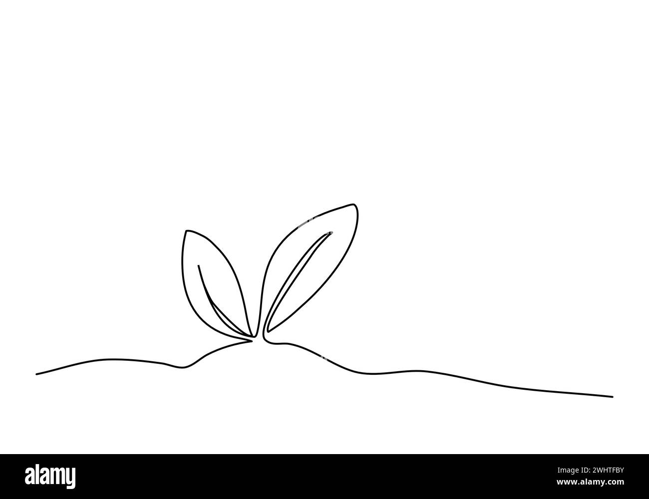 Sprout, one line drawing vector illustration Stock Vector Image & Art - Alamy