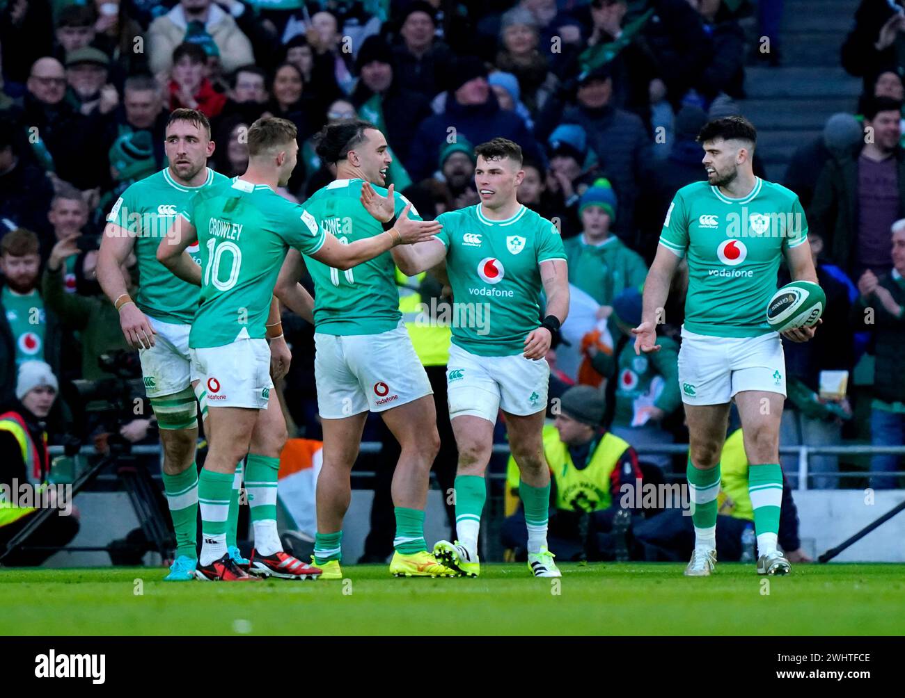 Ireland's Calvin Nash celebrates with team-mate Jack Crowley after ...