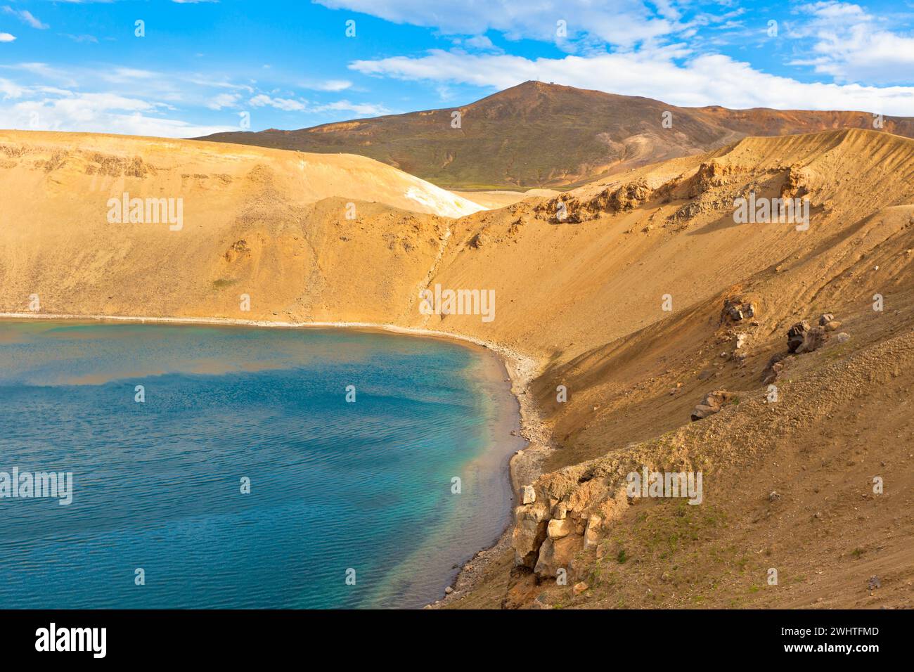 Crater of an extinct volcano Krafla in Iceland filled with water Stock ...