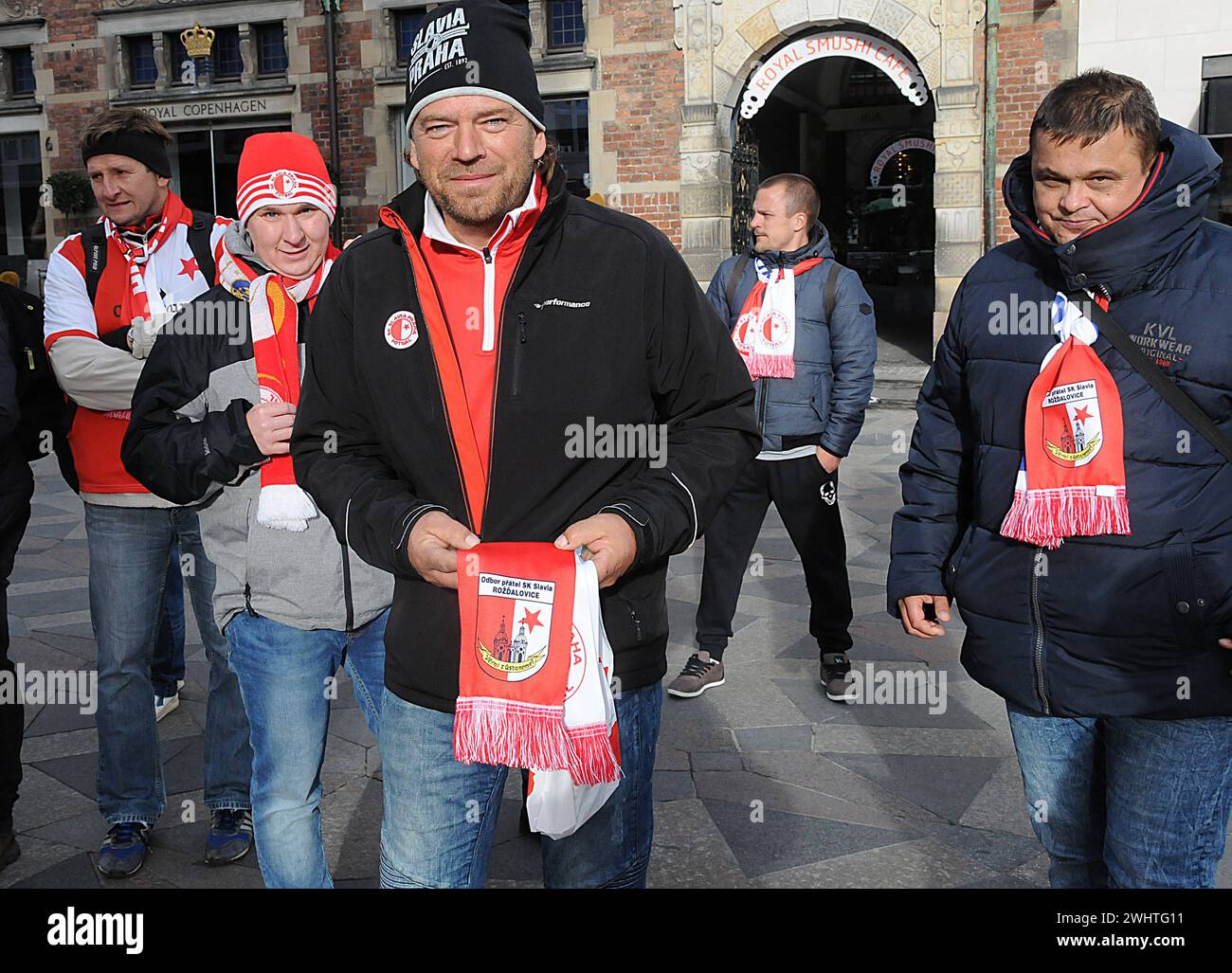 Copenhagen/Denmark 25.October 2018.. Football fns of team Sk.Slavi ...