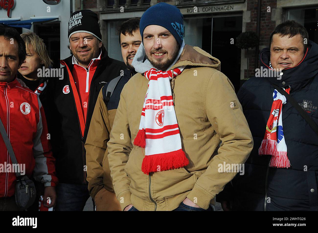 Copenhagen/Denmark 25.October 2018.. Football fns of team Sk.Slavi ...