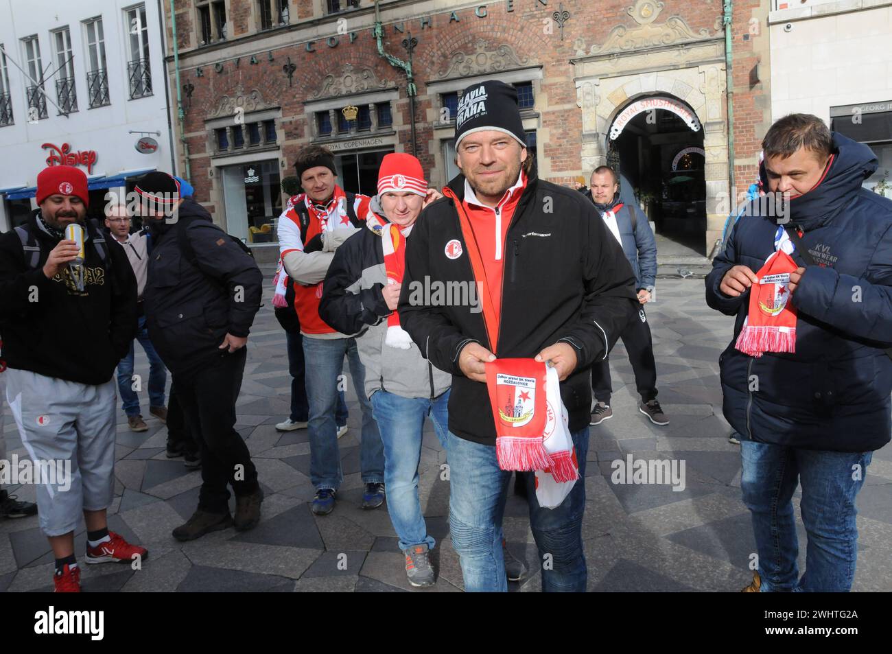 Copenhagen/Denmark 25.October 2018.. Football fns of team Sk.Slavi ...