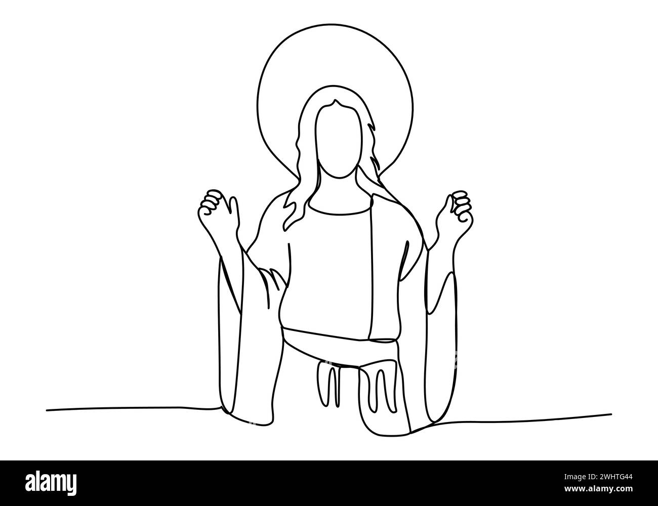 Jesus Christ, , one line drawing vector illustration Stock Vector Image ...