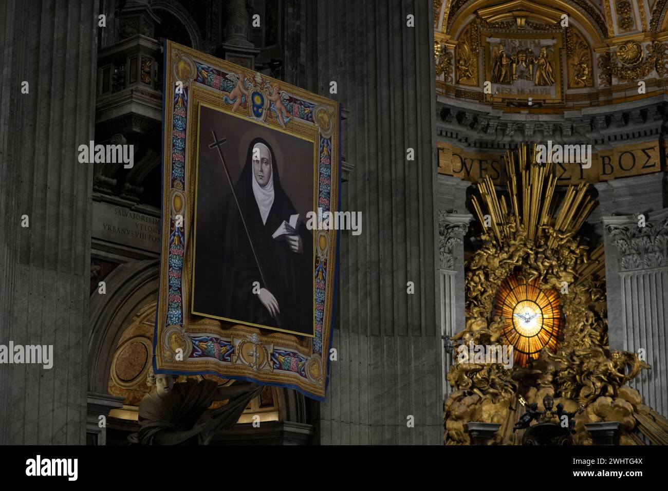 A tapestry with the image of new Argentine Saint, María Antonia de Paz ...