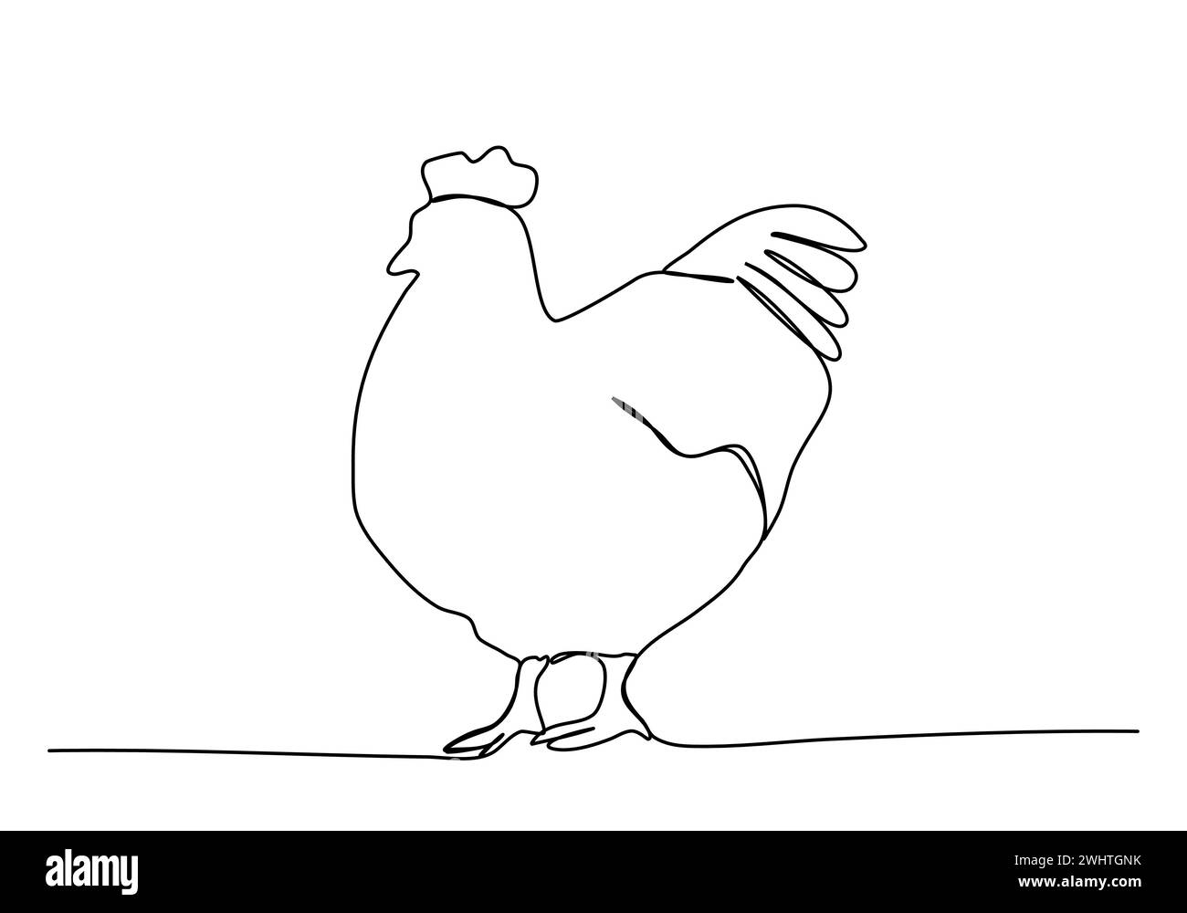 Hen, one line drawing vector illustration Stock Vector Image & Art - Alamy
