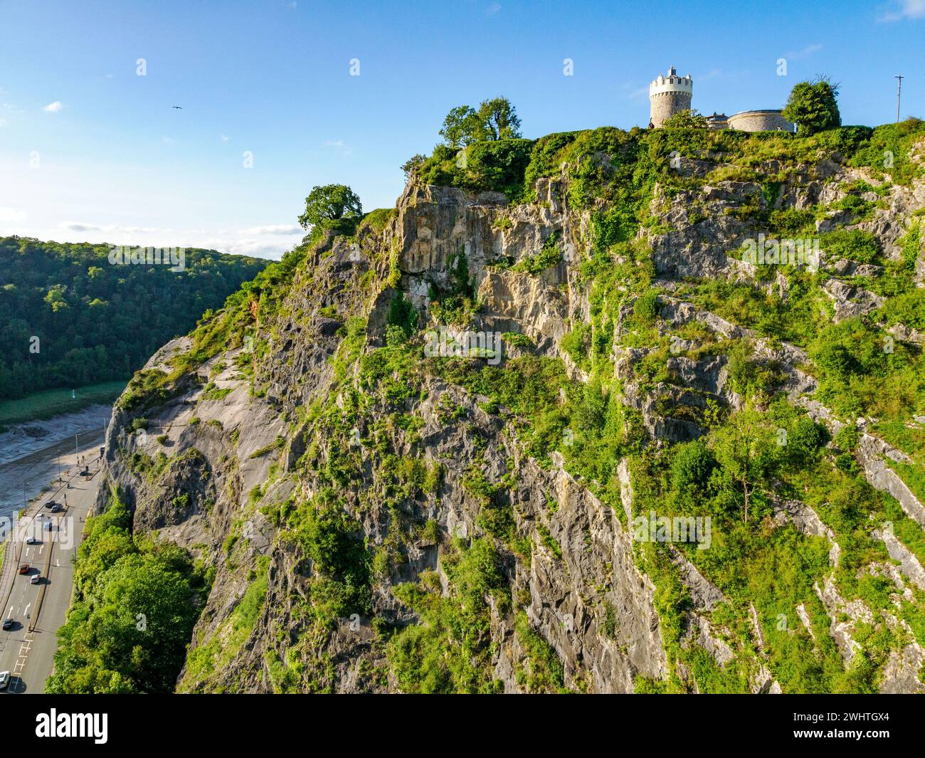 St Vincent's Rocks and Observatory Hill above the Avon Gorge and the A4 ...