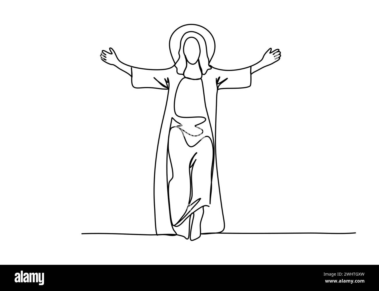 One line drawing jesus hi-res stock photography and images - Alamy