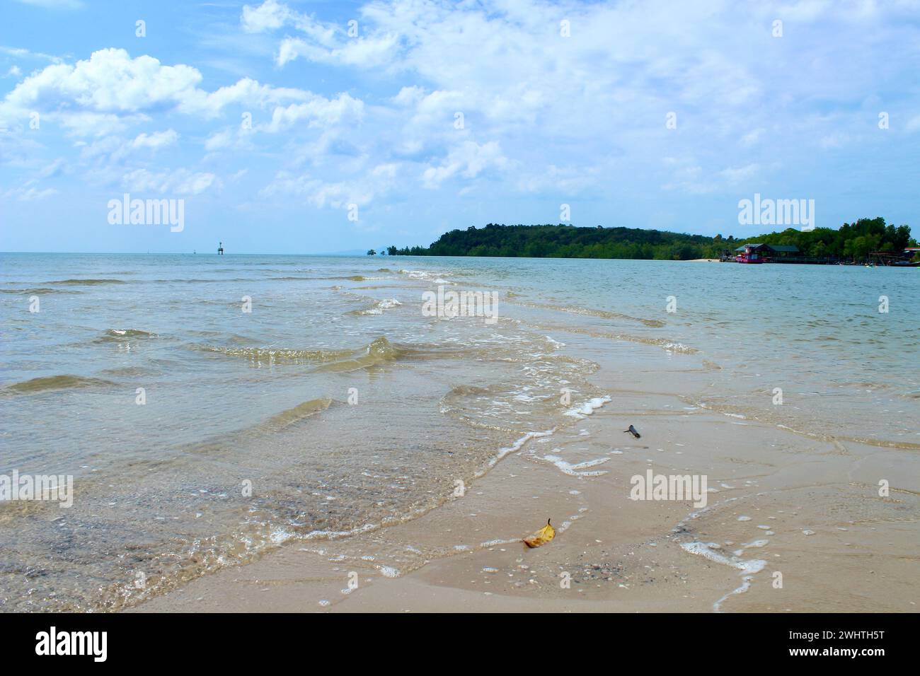 Beautiful seaview from a sandbar in the middle of the water Stock Photo ...