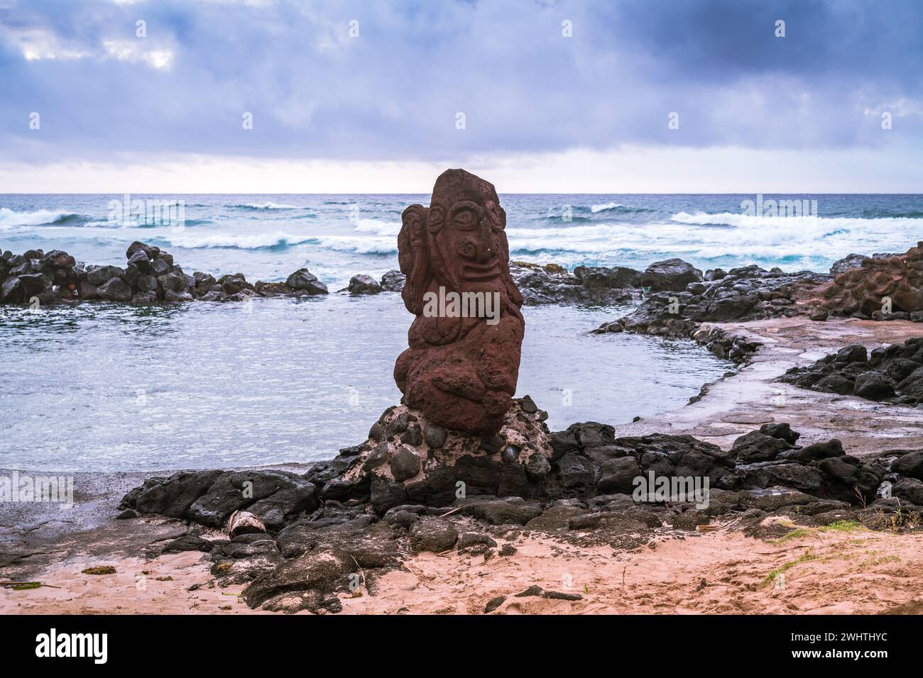 Moai in Hanga Roa, Rapa Nui, Easter Island Stock Photo - Alamy