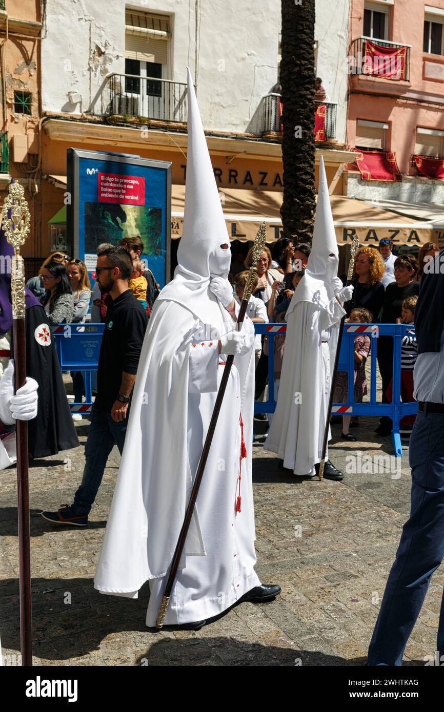 Semana Santa, procession with Nazarenos and tourists, celebrations in ...