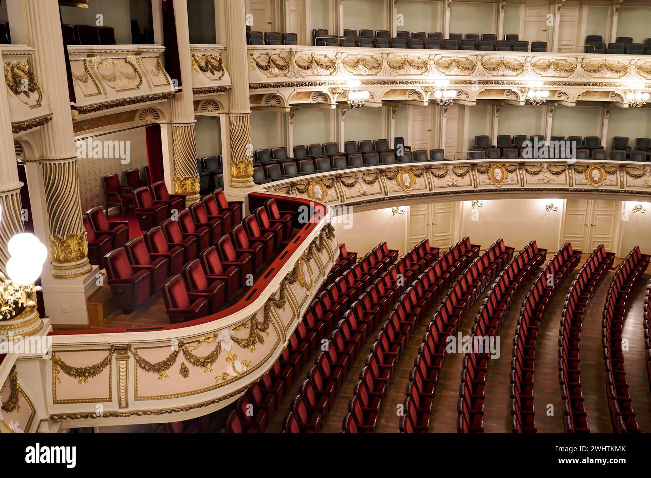 Semperoper interior, auditorium, Dresden, Saxony, Germany Stock Photo ...