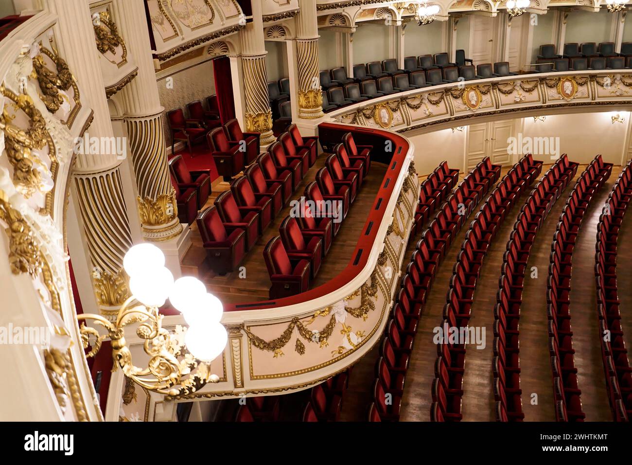 Semperoper interior, auditorium, Dresden, Saxony, Germany Stock Photo ...