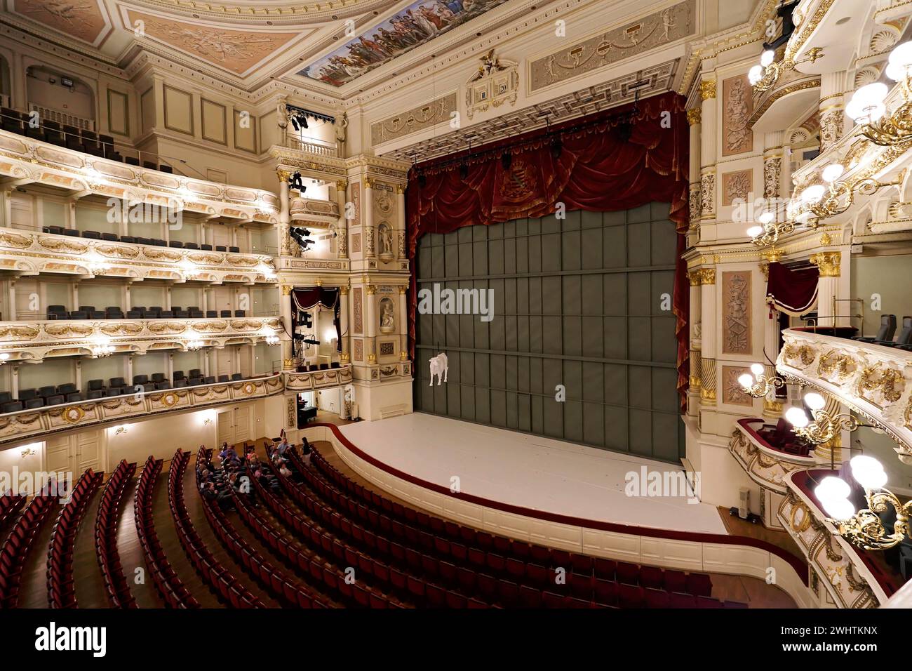Semperoper interior, auditorium, Dresden, Saxony, Germany Stock Photo ...