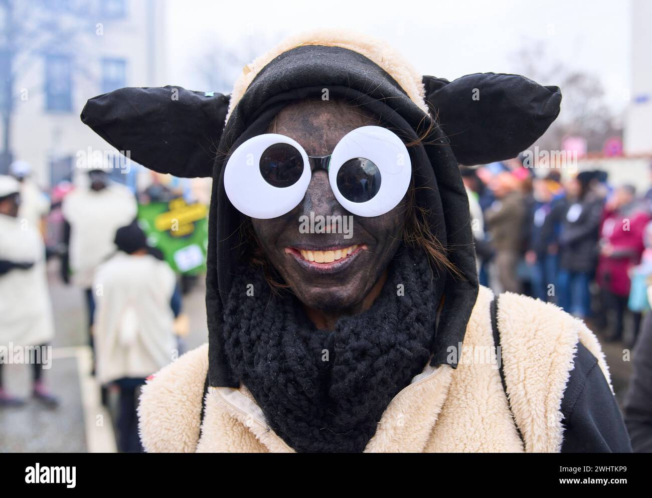 Gaudiwurm carnival parade with Shaun the sheep, das Schaf on Feb 11 ...